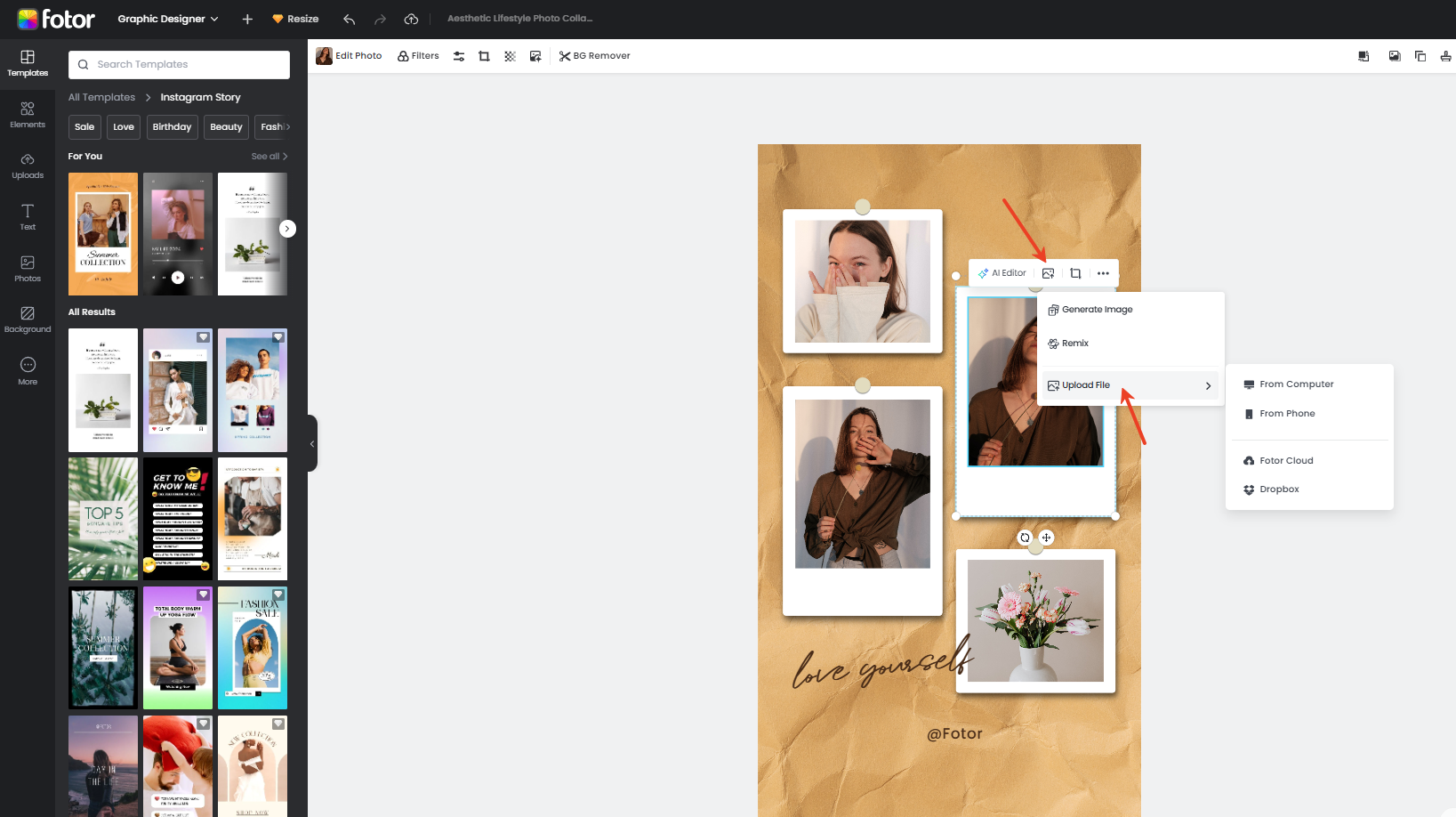 How to Add Photos to Design Templates? – Fotor Help Center